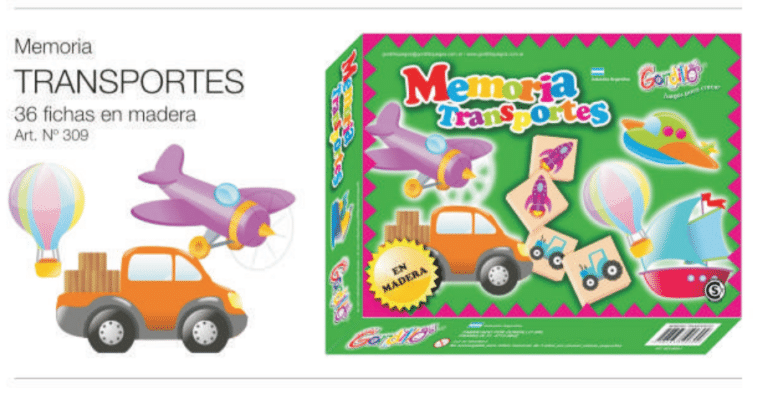 Juego de memoria de Medios de Transportes – Mis Juguetes