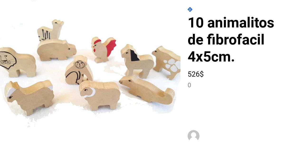 10 animalitos de fibrofacil 4x5cm. – Mis Juguetes